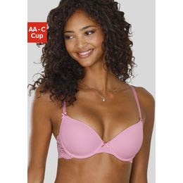 Damen Schalen-BH, NUANCE BY LASCANA, Gr. 90, pink, Spitze, Obermaterial: 85% Polyamid, 15% Elasthan, BHs, im R&uuml;cken aus Spitze, Cups aus Microtouch,