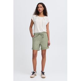 oxmo Damen Chinoshorts "Chinoshorts OXChanel", gr&uuml;n, Gr. 38, Obermaterial: 98% Baumwolle CO. 2% Elasthan EL., Hosen