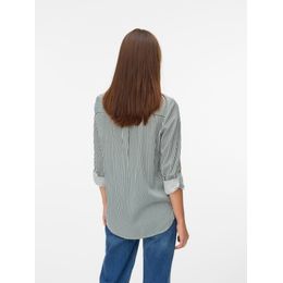 V&eacute;ro Moda VERO MODA Damen Hemdbluse "VMBUMPY L/S SHIRT NEW WVN GA NOOS", wei&szlig;, Gr. S, gestreift, Web, Obermaterial: 100% Viskose, Blusen, Viskose, regular fit