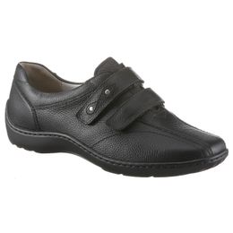 Waldl&auml;ufer WALDL&Auml;UFER Damen Klettschuh "Henni", Gr. 9,5, schwarz, Leder, Schuhe, Bequemschuh, Slipper mit abgepolstertem Schaftrand und Komfortweite H