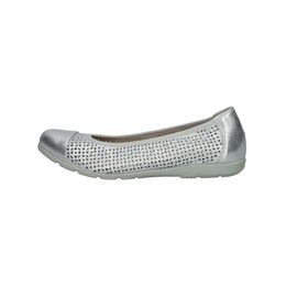 Caprice Damen Ballerina "Caprice Ballerinas Leder", Gr. 37, silber, Leder, Schuhe