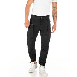 Replay Herren Cargohose "JOE", schwarz, Gr. 34, unifarben, Web, Obermaterial: 99% Baumwolle, 1% Elasthan, Hosen