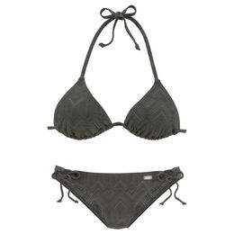 Buffalo Damen Triangel-Bikini "Romance", gr&uuml;n, Gr. 38, strukturiert, unifarben, Polyamid, Bikini-Sets, mit modischer Struktur