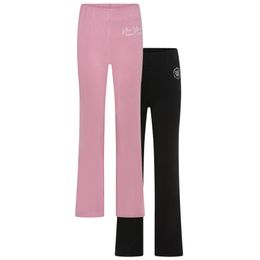 H.I.S. H.I.S M&auml;dchen Leggings "2er Packung Leggings mit Schlag f&uuml;r M&auml;dchen", schwarz, Gr. 170, unifarben, Jersey, Obermaterial: 95% Baumwolle, 5% Elasthan,