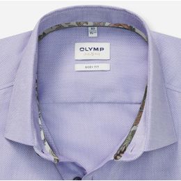 OLYMP Herren Businesshemd "Level 5", lila, Gr. 46, Web, Obermaterial: 97% Baumwolle, 3% Elastolefin, Hemden, Manschetteninnenseite gemustert, body