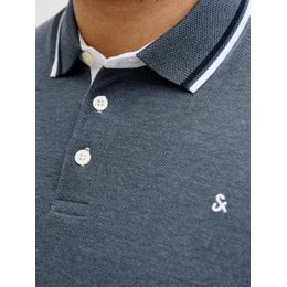 Jack & Jones PlusSize Herren Poloshirt "JJEPAULOS POLO SS NOOS PLS", blau, Gr. XXXL, JACK & JONES PLUSSIZE, unifarben, Piqu&eacute;, Obermaterial: 100% Baumwolle, Shirts,