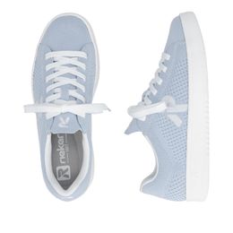 RIEKER SPORT Damen Plateausneaker, Gr. 41, blau, Textil, unifarben, Schuhe, Slip-on Sneaker, Halbschuh, Freizeitsneaker mit aufgesetzter Schn&uuml;rung
