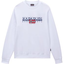 Napapijri Herren Sweatshirt "B-AYLMER C", wei&szlig;, Gr. XL, unifarben, Sweatware, Obermaterial: 100% Baumwolle, Sweatshirts, Mit Rundhalsausschnitt