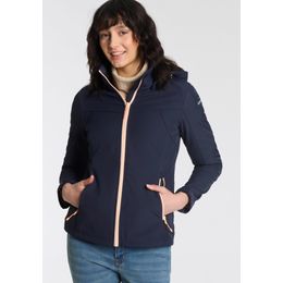 Icepeak Damen Softshelljacke "D SOFTSHELLJACKE BRENHAM", blau, Gr. 44, Web, Obermaterial: 95% Polyester, 5% Elasthan, Jacken, f&uuml;r vielseitige