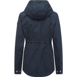 Ragwear Damen Parka "Dankira", blau, Gr. XS, Obermaterial: 68% Baumwolle, 32% Nylon. Innenfutter: 100% Polyester, Jacken, Leichte &Uuml;bergangsjacke mit