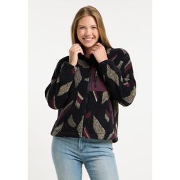Ragwear Damen Fleecejacke "ALARIS", schwarz, Gr. S, bedruckt, Fleece, Obermaterial: 100% Polyester, Jacken