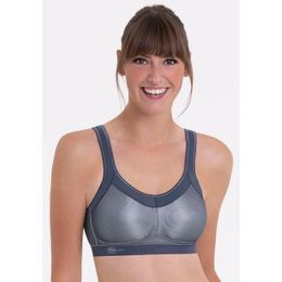 Anita active Damen Sport-BH "Momentum", Gr. 75, grau, Microtouch, Obermaterial: 70% Polyester, 15% Elasthan, 15% Polyamid, BHs, ohne B&uuml;gel,