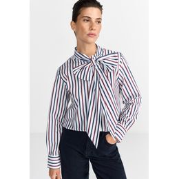 RICHROYAL Damen Schluppenbluse, blau, Gr. 40, gestreift, Web, Obermaterial: 100% Viskose, Blusen, gerade geschnitten, Streifenmuster, mit abnehmbarer