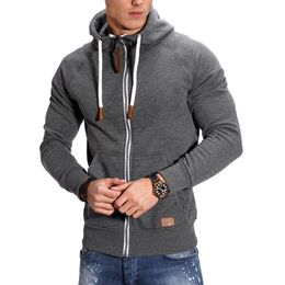 behype Herren Sweatjacke "BHTANSER", grau, Gr. S, unifarben, 70% Baumwolle, 30% Polyester, Sweatjacken, mit praktischem Kordelzug
