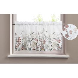 Scheibengardine OTTO HOME, B:120cm H:30cm, bunt, Polyester, K&uuml;che, Gardinen, "Friesach", Blumenmuster, transparent, Stangendurchzug, Pflegeleicht
