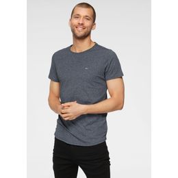 Tommy Jeans Herren T-Shirt "TJM SLIM JASPE C NECK", blau, Gr. S, meliert, Single Jersey, Obermaterial: 50% Baumwolle, 50% Polyester, Shirts, Classics