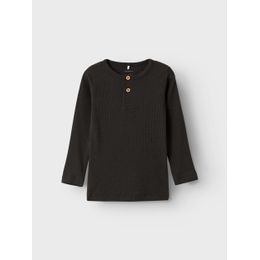 name it Jungen Langarmshirt "NMMKAB LS TOP NOOS", schwarz, Gr. 86, unifarben, Feinripp, Obermaterial: 57% Baumwolle, 38% Modal, 5% Elasthan, Shirts,