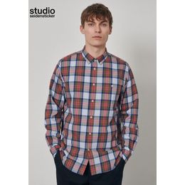 Herren Businesshemd "Studio", gr&uuml;n, Gr. L, STUDIO SEIDENSTICKER, kariert, 100% Baumwolle, Hemden, Regular Langarm Button-Down-Kragen Karo