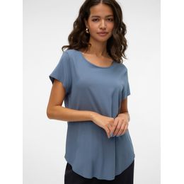 V&eacute;ro Moda VERO MODA Damen Blusenshirt "VMBELLA SS TOP WVN GA NOOS", blau, Gr. S, unifarben, Web, Obermaterial: 97% Viskose, 3% Elasthan, Shirts,