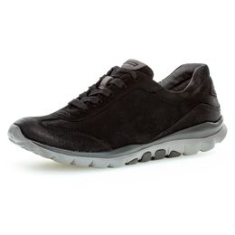 ROLLINGSOFT Damen Keilsneaker, Gr. 37, schwarz, Nubukleder, Schuhe, mit Logoschriftzug an der Ferse, Freizeitschuh, Halbschuh, Schn&uuml;rschuh