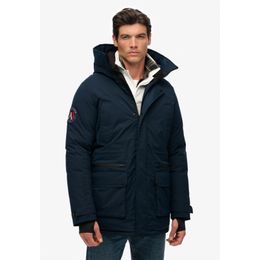 Superdry Herren Steppjacke "City Padded Parka Jacket", blau, Gr. S, unifarben, Web, Obermaterial: 51% Elastomultiester, 49% Polyester, Jacken, Loose