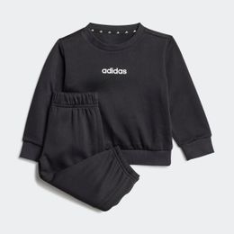 M&auml;dchen Trainingsanzug "I LIN FL JOG", schwarz-wei&szlig;, Gr. 104, adidas Sportswear, Obermaterial: 70% Baumwolle, 30% Polyester, Sportanz&uuml;ge