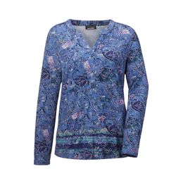 GOLDNER Damen Print-Shirt "Elegantes Blusenshirt, Paisley-Design", blau, Gr. 44, Obermaterial: 95% Viskose CV. 5% Elasthan EL., Shirts, keine/nicht