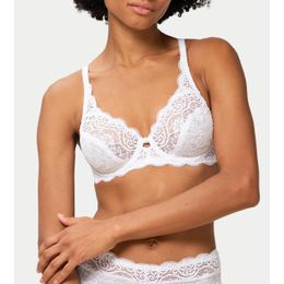 Triumph Damen B&uuml;gel-BH "Amourette 300", Gr. 100, wei&szlig;, Spitze, Obermaterial: 73% Polyamid, 20% Elasthan (LYCRA), 7% Baumwolle, gebl&uuml;mt, unifarben,