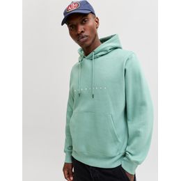 Jack & Jones JACK & JONES Herren Kapuzensweatshirt "JJESTAR mit 3D-Print und Kapuze f&uuml;r vielseitige Anl&auml;sse", gr&uuml;n, Gr. S, bedruckt, angeraute Sweatware,