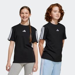 Jungen T-Shirt "ESSENTIALS KIDS", schwarz-wei&szlig;, Gr. 128, adidas Sportswear, Obermaterial: 100% Baumwolle, Shirts, sportlicher Stil,