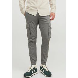 Jack & Jones JACK & JONES Herren Cargohose "PAUL FLAKE", gr&uuml;n, Gr. 31, unifarben, Web, Obermaterial: 98% Baumwolle, 2% Elasthan, Hosen, Baumwollmischung, regular
