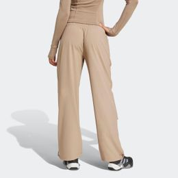 Damen Sporthose "WORKOUT ESSENTIALS GEWEBTE"chalky braun, normal, gr., Gr. XXL, adidas Performance, Obermaterial: 87% Polyester, 13% Elasthan, Hosen