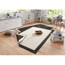 Teppich Hanse Home, B:80cm H:5mm L:150cm, schwarz, Kunstfaser, Wohnzimmer, Teppiche, "Panama Wendeteppich", In-& Outdoor, Wetterfest, Balkon, L&auml;ufer,