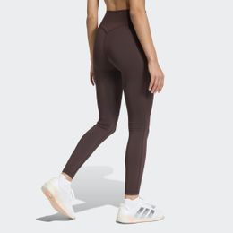Damen Trainingstights "OPTIME WORKOUT FULL LENGTH LEGGINGS", braun, Gr. XL, adidas Performance, Obermaterial: 73% Polyester, 27% Elasthan, Hosen