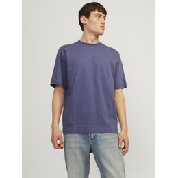 Jack & Jones JACK & JONES Herren Rundhalsshirt "JJEURBAN EDGE TEE SS O-NECK NOOS", blau, Gr. S, unifarben, Jersey, Obermaterial: 100% Baumwolle, Shirts, mit