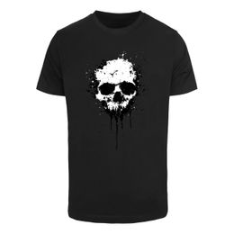 MisterTee Herren T-Shirt "MisterTee Artsy Skull Paint Tee", schwarz, Gr. S, bedruckt, 100% Baumwolle, Shirts