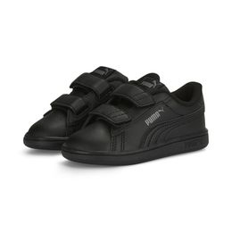 Puma Kinder Sneaker "Smash 3.0 Sneakers Kinder", Gr. 22, schwarz, Obermaterial: Kuhleder, Textil, Synthetik, Leder. Futter: Textil. Innensohle: