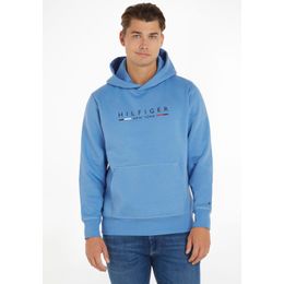 Tommy Hilfiger Herren Hoodie "HILFIGER NEW YORK HOODY", blau, Gr. S, unifarben, Sweatware, Obermaterial: 63% Baumwolle, 37% Polyester, Sweatshirts,