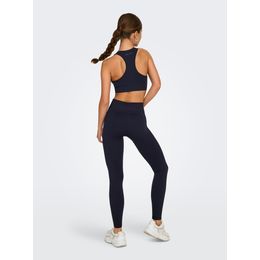 Only Play Damen Sport-BH "ONPDAISY SEAM SPORTS BRA - NOOS", blau, Gr. S, unifarben, Jersey, Obermaterial: 92% Polyamid, 8% Elasthan, BHs, nahtlose