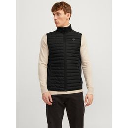 Jack & Jones JACK & JONES Herren Steppweste "JJEMULTI BODYWARMER COLLAR NOOS", schwarz, Gr. XXL, unifarben mit Farbeinsatz, Web, Obermaterial: 100% Polyester,