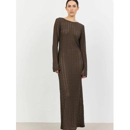 Levete Room Damen Jerseykleid "Levete Room Dress LR-LAICA 4"l895, chocolate, Gr. XXL, Obermaterial: 99% Polyester, 1% Elasthan, Kleider