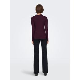 Jacqueline de Yong JDY Damen Langarmbluse "JDYFRANSISKA L/S HIGHNECK TOP JRS NOOS", rot, Gr. S, unifarben, Single Jersey, Obermaterial: 75% Viskose, 20% Baumwolle, 5%