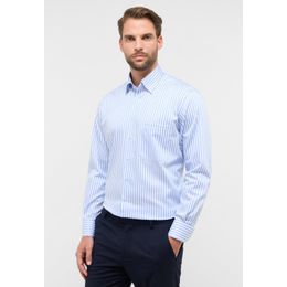 Eterna Herren Langarmhemd "COMFORT FIT", blau, Gr. 43, Satin, 100% Baumwolle, Hemden, NON IRON (b&uuml;gelfrei)