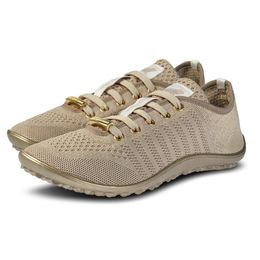 Leguano Damen Barfu&szlig;schuh "GO", Gr. 38, gold, Textil, Schuhe, mit praktischer Schn&uuml;rung, Freizeitschuh, Halbschuh, Schn&uuml;rschuh