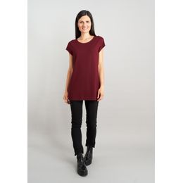 Seidel Moden Damen Longshirt, rot, Gr. 52, unifarben, Jersey, Obermaterial: 94% Viskose, 6% Elasthan, Shirts, MADE IN GERMANY