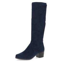 Caprice Damen Stiefel, Gr. 38, blau, Textil, Schuhe, Blockabsatz, Schlupfstiefel mit Stretch-XS-Schaft in schmaler Form