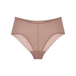 Triumph Damen Maxislip "Signature Sheer", Gr. 36toasted almond, Obermaterial: 51% Polyamid, 49% Elasthan, Unterhosen, Monogramm-T&uuml;ll