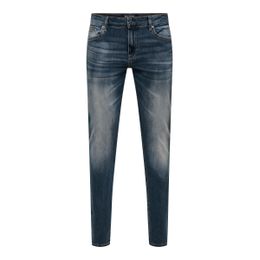 Only & Sons ONLY & SONS Herren Slim-fit-Jeans "LOOM LIFE", blau, Gr. 38, unifarben, Denim/Jeans, Obermaterial: 92% Baumwolle, 6% Elastomultiester, 2% Elasthan,