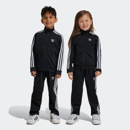 Jungen Trainingsanzug "ADICOLOR FIREBIRD KIDS", schwarz, Gr. 110, adidas originals, Obermaterial: 100% Polyester, Sportanz&uuml;ge