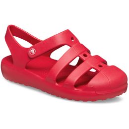 Crocs Jungen Badesandale "Classic Fisherman", Gr. 28, rot, Croslite , unifarben, Schuhe, Wassersandale, Badeschuh mit Klettverschluss